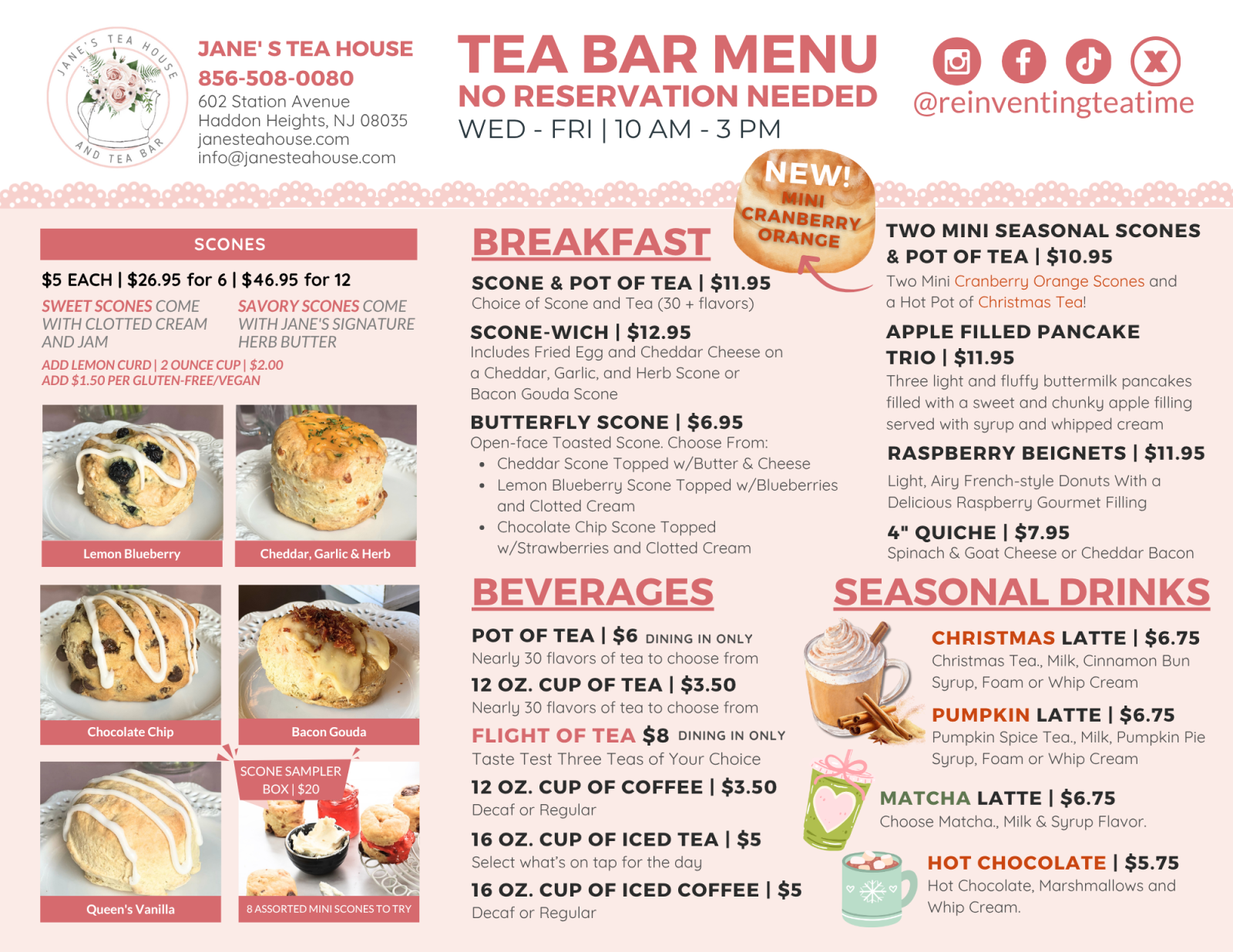 Our Menus - Jane’s Tea House